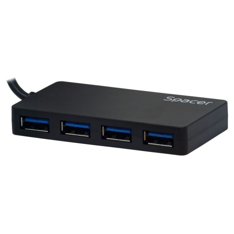 Hub USB Spacer SPH-332 USB 3.0 Black - PC Garage