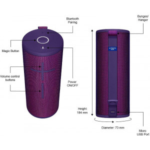 Logitech Boxa portabila UE BOOM 3 Ultraviolet Purple - PC Garage
