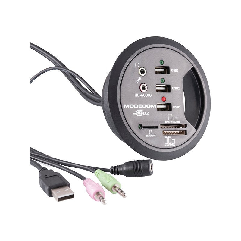Hub USB Modecom In-Desk 80, 3 porturi - PC Garage