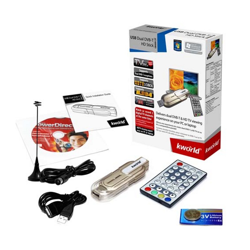 TV Tuner Kworld UB499-2T Dual DVB-T USB - PC Garage