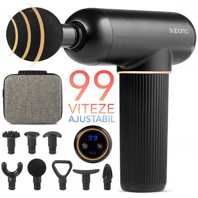 Suporto Pistol masaj profesional, gun cu percutii pentru relaxare si ...