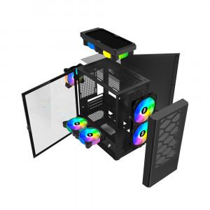 Carcasa 1st PLAYER X4-M Black - PC Garage