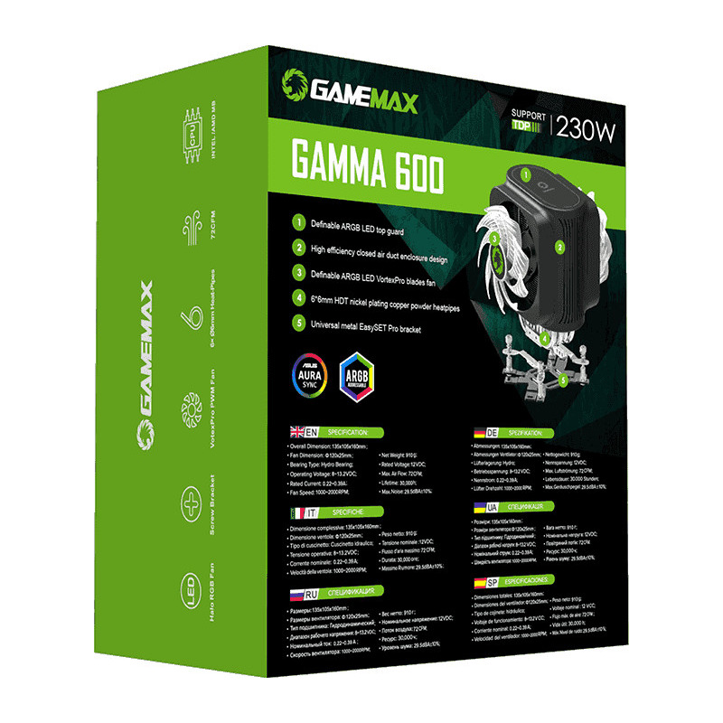 Cooler CPU Gamemax Gamma 600 - PC Garage