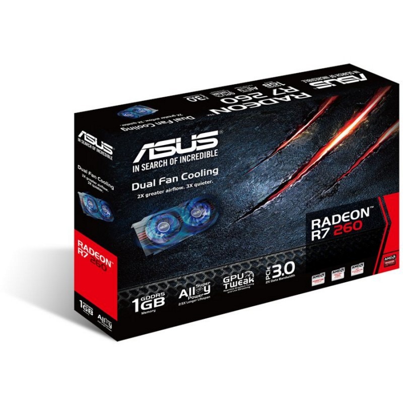 Placa video ASUS Radeon R7 260 1GB GDDR5 128-bit - PC Garage
