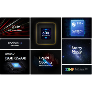 Smartphone Realme X3 Super Zoom, Ecran 120 Hz, Snapdragon 855 Plus, 256GB, 12GB RAM, Dual SIM ...