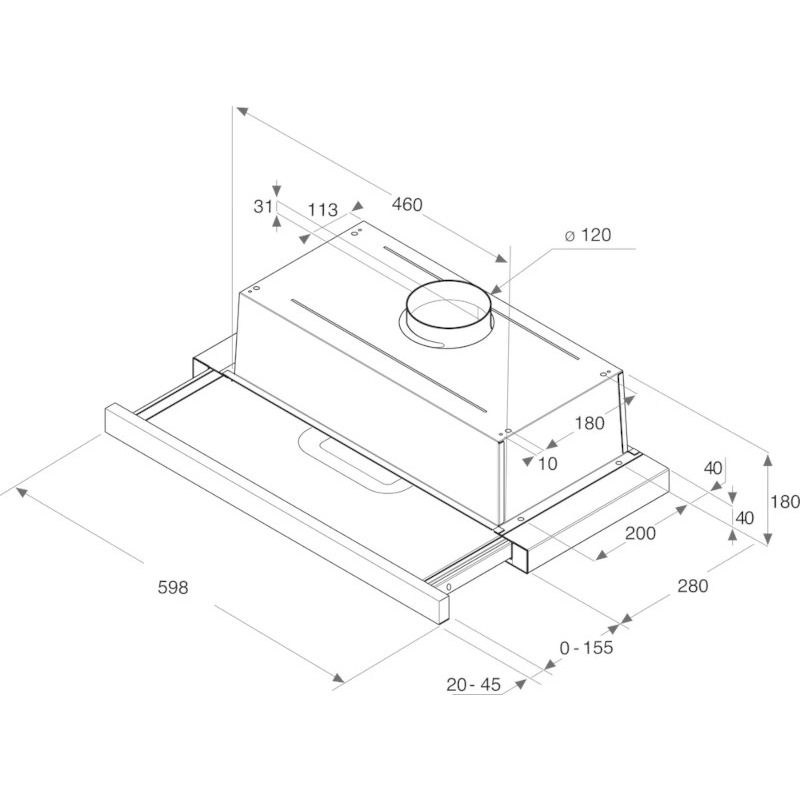 Hota incorporabila Whirlpool telescopica AKR750GK, Putere de absorbtie ...