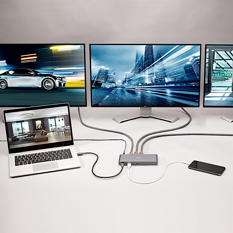 LINDY DST-Pro 5K XT, USB-C, USB 3.0, DisplayPort, HDMI, RJ-45, SD ...