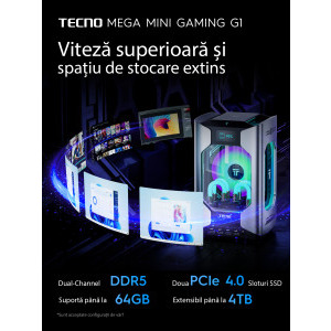 Mini PC Tecno Gaming Mega Mini G1, Intel® Core™ i7-13620H 4.9GHz Raptor ...